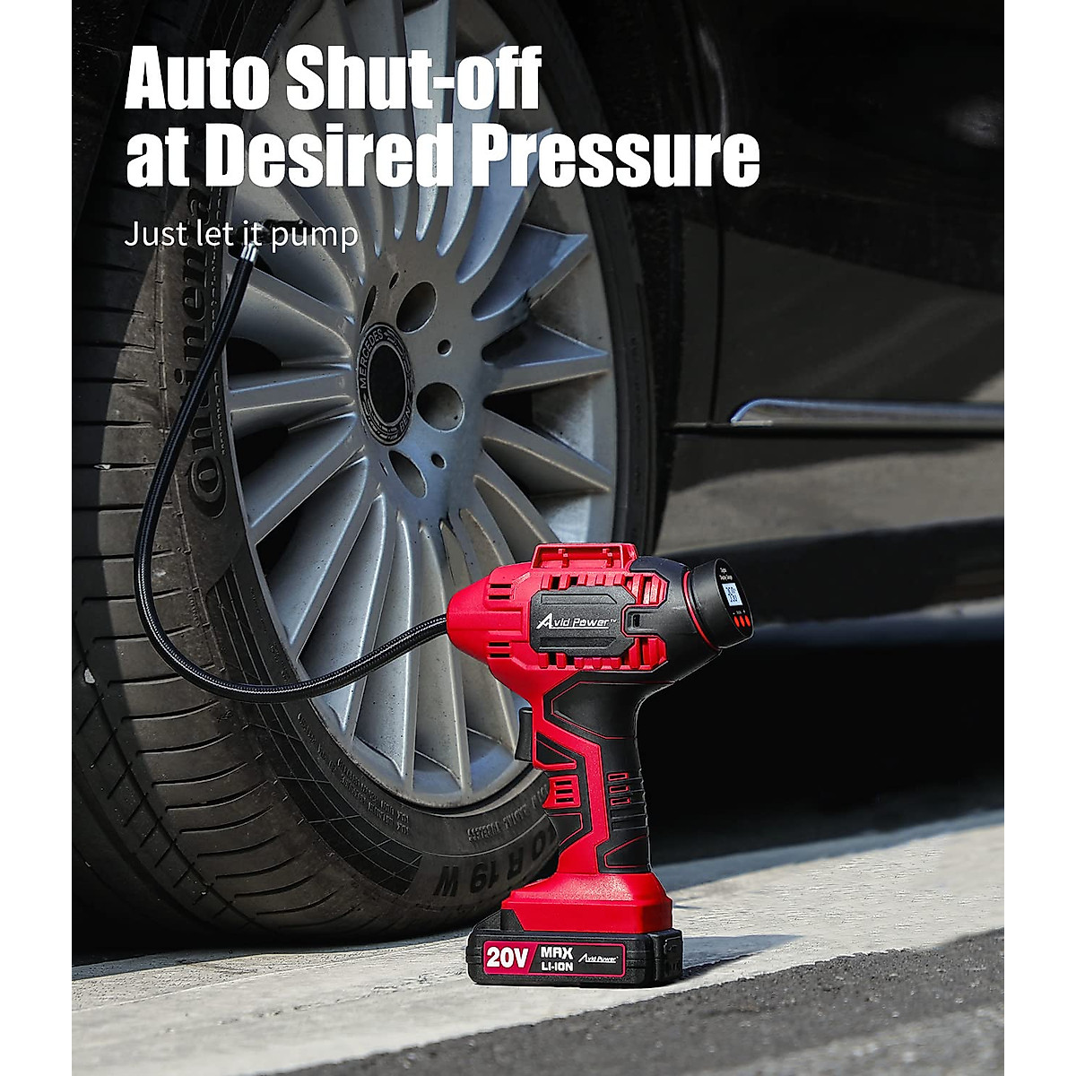 AVID POWER Tire Inflator Air Compressor Bundle with 20V Cordless Drill Set