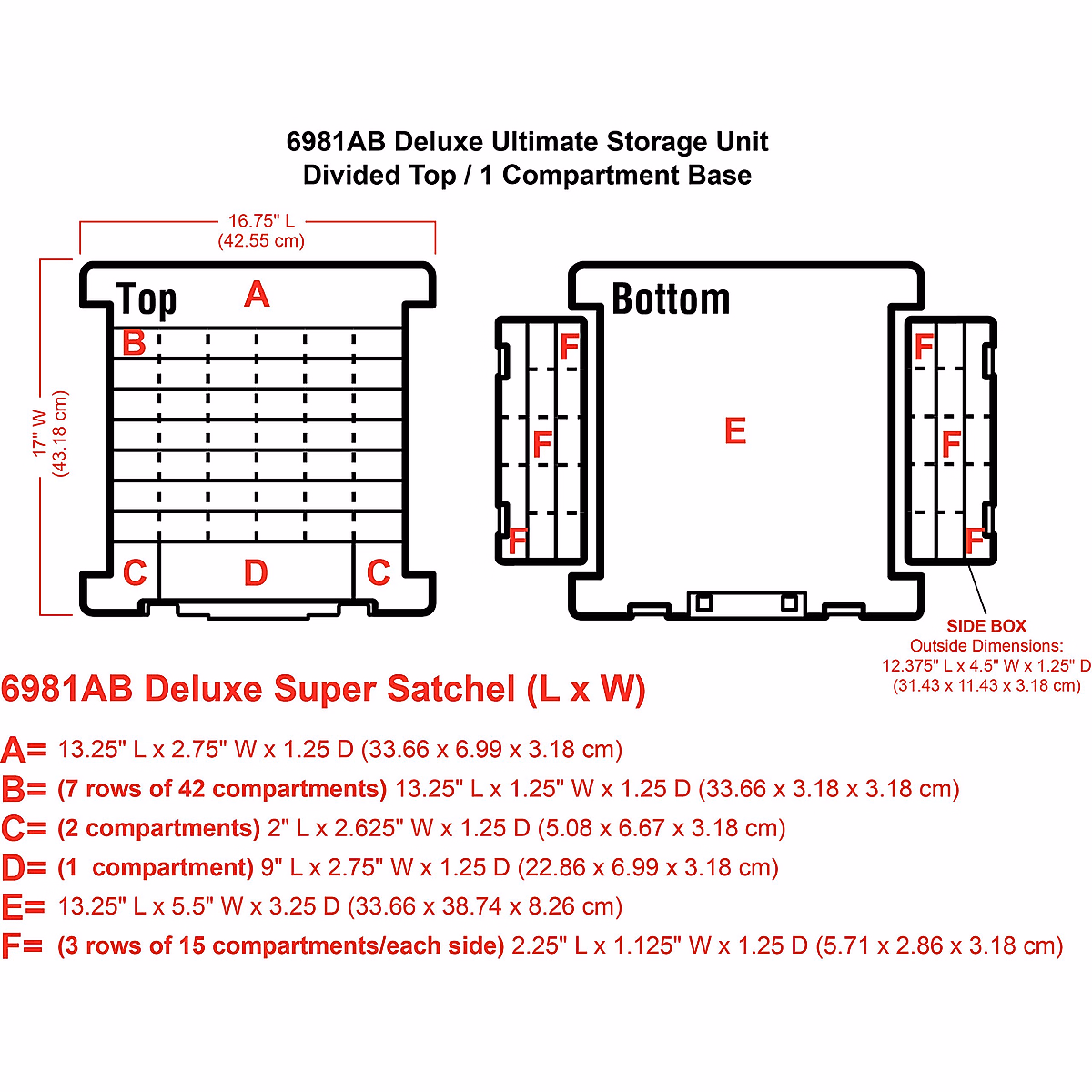 ArtBin 6981AB Super Satchel Deluxe Divided Base, Large Portable Art & Craft Organizer with Drawers, [1] Plastic Storage Case, Clear