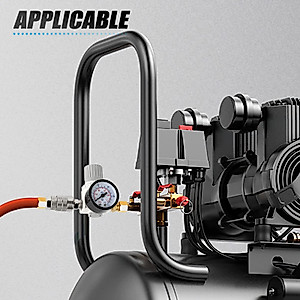 MEANLIN MEASURE 1/4 Inch NPT Air Compressor Regulator with Gauge, 0-150 PSI AR2000 Air Gauge Regulator Inline for Air Compressor and Pneumatic Tools