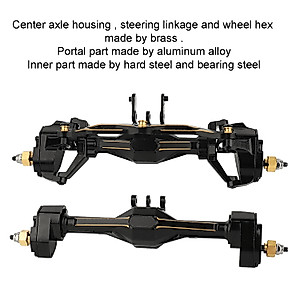 RZXYLRC TRX4M Heavy Brass + Aluminum Alloy Front & Rear Diamond Portal Axle Complete Set for 1/18 RC Crawler TRX-4M Metal Ground Clearance Upgrade Parts