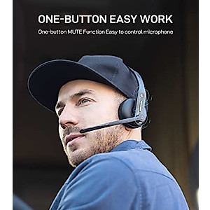 Edifier CC200 Bluetooth Headset with Noise Cancelling Microphone - Trucker Bluetooth Headset - HD Voice - 29hrs Talk Time - USB-C Cable - Multiple Calls Control - Ultralight Design - Black