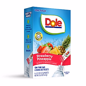Juicy Mixes Strawberry Pineapple Dole- Powder Drink Mix - Sugar Free & Delicious, Makes 72 Flavored Water Beverages