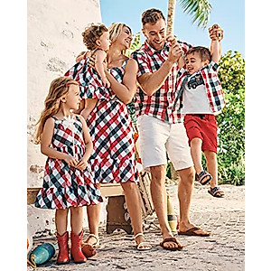 Gymboree,Sleeveless Dress,Red/Blue Woven - Baby,3-6 MONTHS