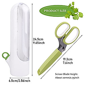 Herb Keeper Set, Herb Saver for Refrigerator, Herb Scissors, Pack Herb Stripper Herb Saver Pod Keeps Greens Fresh for 2-3 Weeks(size:2pc)