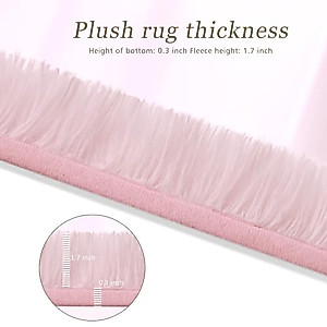 Unirea Soft Shag Area Rug for Bedroom Living Room, 4x6 Pink Fluffy Rugs Plush Carpet, Thick Long Fur Fuzzy Rug for Indoor Kids Nursery Girls Room Classroom Home Decor Floor Aesthetic