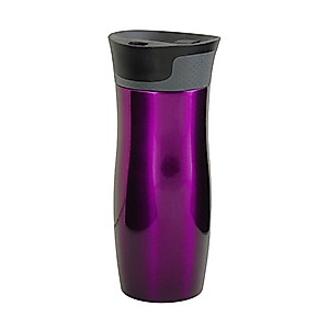 Contigo West Loop Autoseal Travel Mug, Stainless Steel Thermal Mug, Vacuum Flask, Leakproof, Coffee Mug with BPA Free Easy-Clean Lid, Raspberry, 470 ml