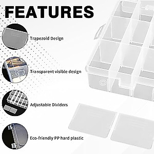 Craft Organizers And Storage Box 18 Grids Clear Plastic Bead Organizer Clear Storage Containers With Adjustable Dividers Tackle Box Organizers And Storage Plastic Storage Containers Organizer Box