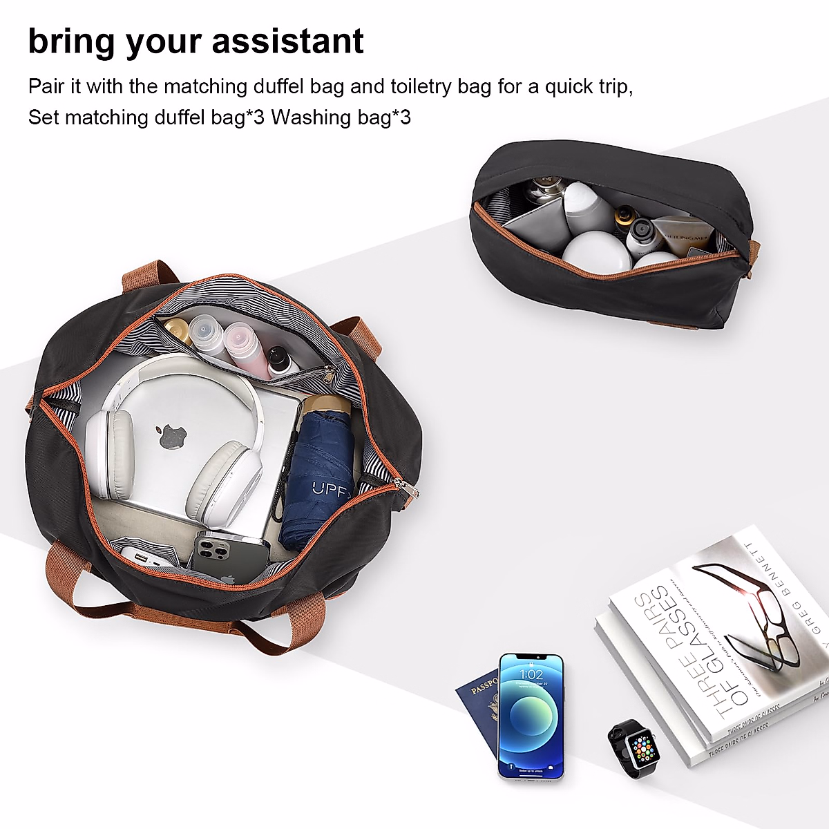 Joyway Carry On Luggage 20 Inch Expandable Suitcase with Spinner Wheel, 3 Piece Hard Shell Luggage Set with TSA Lock(Black)