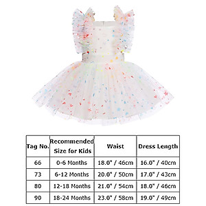 IMEKIS 1st Birthday Girl Outfit: 2nd First Dress for 1 Year Old Cake Smash Baby Boho Rainbow Confetti Princess Dresses Party Supplies Romper Mini Tutu Skirt Photoshoot White Stars 12-18 Months