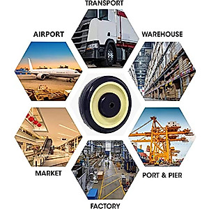 SYRATION 5" 4 Pack Polyurethane Stepped and Full Tread Face w/Double Ball Bearing Shopping Cart Wheel 1400 lbs Total Capacity