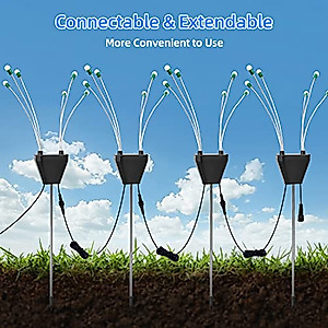 Aluan Firefly Lights Plug in, 2 Pack Garden Decorative Lights Waterproof, Starburst Swaying Outdoor Decorative Lights with 4 Lighting Modes for Garden Patio Flowerbeds Pathway Landscape，Cool White