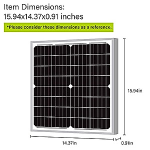 Newpowa 25W Monocrystalline Solar Panel 12V 25 Watt Mono Solar Panel Module for RV Marine Boat Off Grid