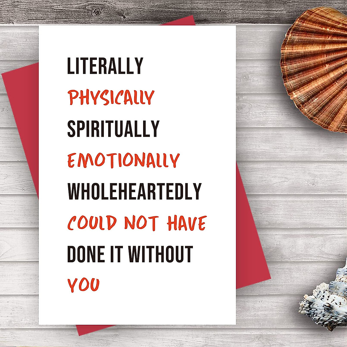 Unique Thank You Card, Funny Thanks Card for Bridesmaid Coworker, Literally Could Not Have Done it Without You