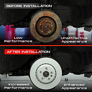 R1 Concepts Rear Brakes and Rotors Kit |Rear Brake Pads| Brake Rotors and Pads| Euro Ceramic Brake Pads and Rotors| Hardware Kit WDTH1-67011