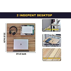 AIZ Mobile Standing Desk, Adjustable Computer Desk Rolling Laptop Cart on Wheels Home Office Computer Workstation, Portable Laptop Stand for Small Spaces Tall Table for Standing or Sitting, Oak
