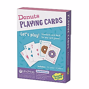 Peaceable Kingdom Full Deck of Themed Playing Cards for Kids – Donuts - Includes Instructions for a Classic Card Game - Great Gift for Ages 3 & up