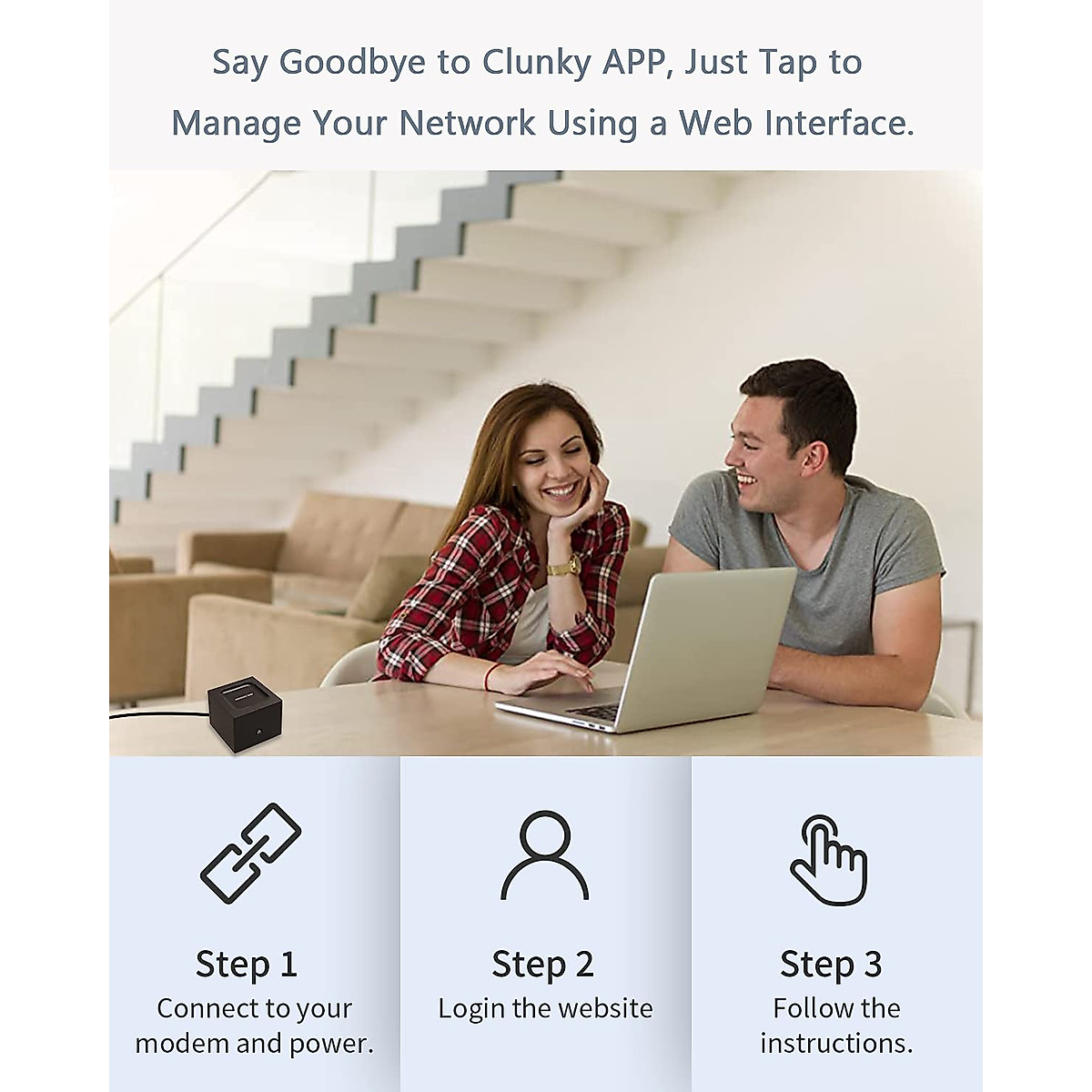 Whole Home Mesh WiFi System 2.4+5.8GHZ WiFi Extender- Up to 4500 Sq.ft. Coverage - Support 90 Client Devices - WiFi Router/Extender Replacement with 3 Ethernet Ports and Cables, Easy Setup, 3-Pack