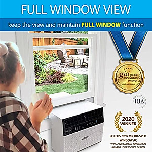 Soleus Air Exclusive 8,000 BTU With WiFi Over the Sill Air Conditioner, Class of its Own for Safety and Whisper Quiet, Along with Keeping Your Window View (Fits up to 11" Wide Window Sill)