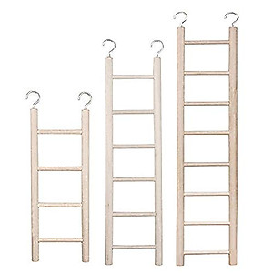 3 pcs Wooden Ladder for Bird Parrot Ladder Climbing Toy Birdie Basics (4 Step, 6 Step 8 Step)