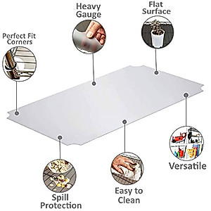 ACHub Wire Shelf Liners 14 x 30, Set of 5 & Bonus S-Shaped Hooks, Waterproof, Heavy Duty, Translucent Plastic Liners for Wired Rack Shelving, Gray, 14x30