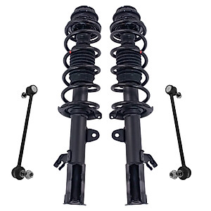 TRQ Front Suspension Kit Complete Strut & Coil Spring Assembly Sway Bar Stabilizer Link Compatible with 2012-2019 Nissan Versa 2014-2019 Versa Note