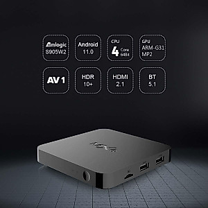MXQ Android 11.0 TV Box Media Player Amlogic S905W2 Quard-core 2G+16G WiFi Ultra HD 4Kx2K up to 60fps 2.4G/5G BT 5.1 Smart OTT TV Box Video Player for Home Entertainment