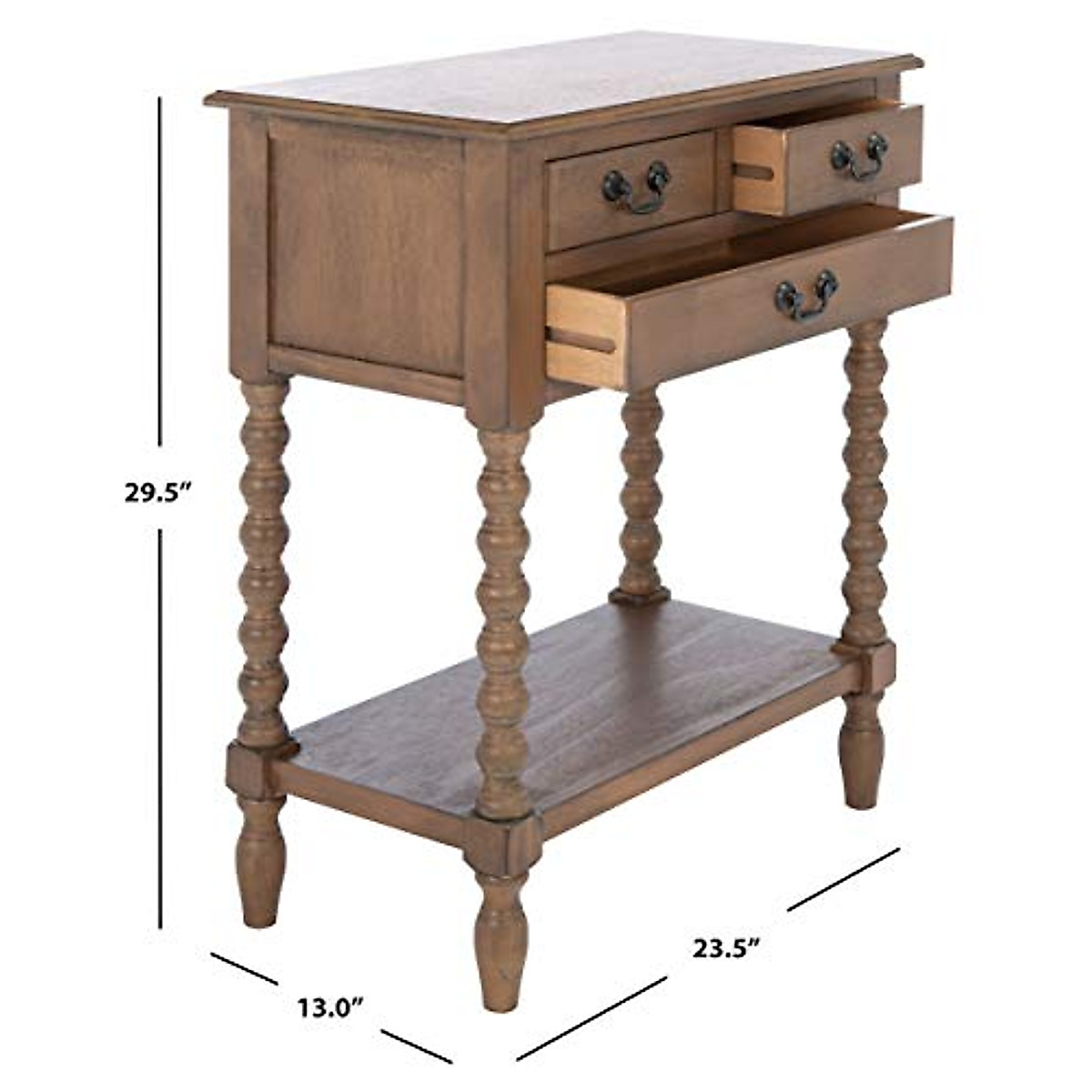SAFAVIEH Home Collection Athena Brown 3-Drawer Console Table
