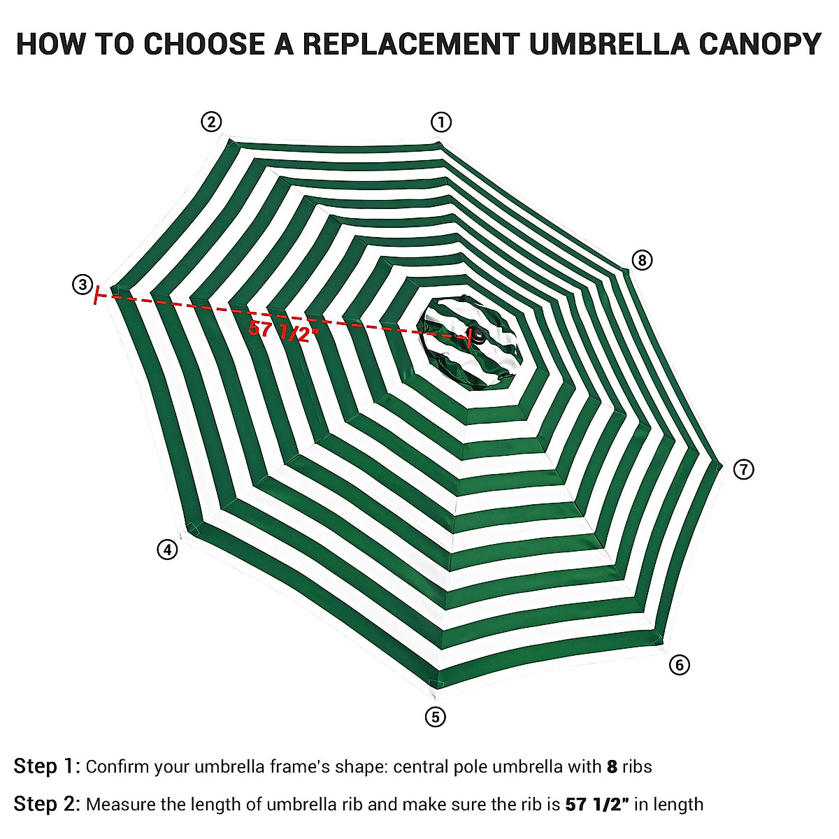 Yescom 10 Ft Patio Umbrella Replacement Canopy Market Table Top Sunshade Cover Beach