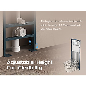 MEJE #MZE020P-WT In-Wall Toilet Tank Carrier with Dual-Flush Actuator Plate, White (Compitable with #MZE020P Wall-Hung Smart Toilet to work as A Intelligent Toilet Combo)