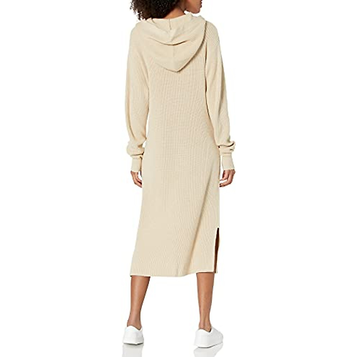 The Drop Women's Claudia Cuddle Hoodie Midi Dress, Crème Brulee, XL