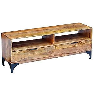 vidaXL TV Cabinet with 2 Drawers Sideboard HiFi Stand Entertainment Center End Table Console Table Stereo Cabinet Solid Reclaimed Wood