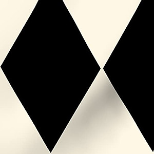 Spoonflower Fabric - Diamonds Cosmic Latte Black Large Cream Geometric Squares White Printed on Petal Signature Cotton Fabric Fat Quarter - Sewing Quilting Apparel Crafts Decor