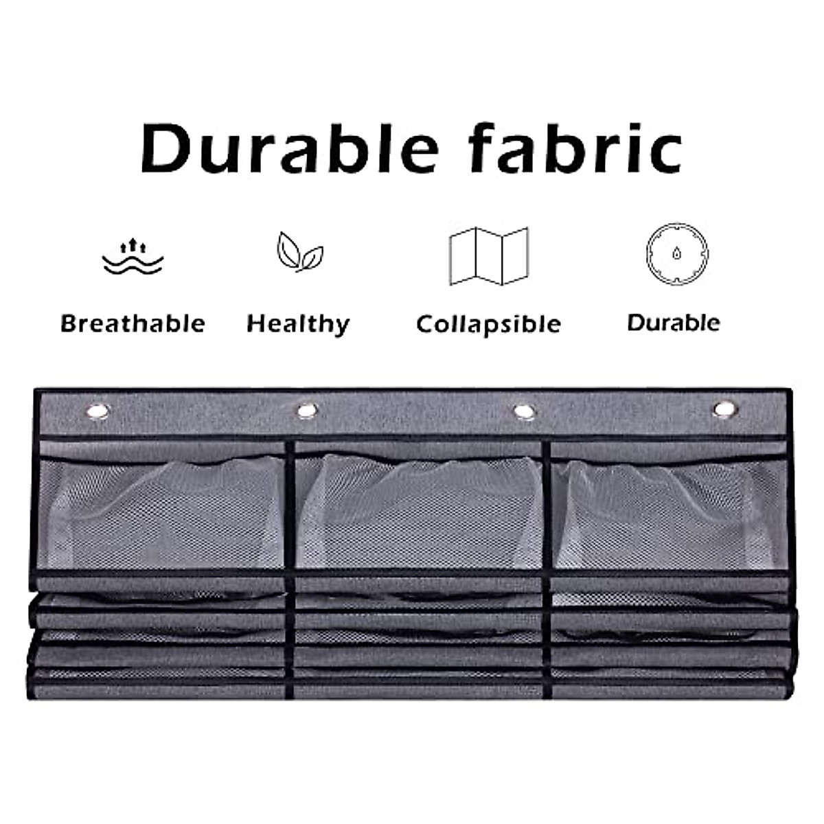 KEETDY 24 Baseball Hat Rack for Door Large Hat Organizer for Baseball Caps with Elastic Pockets Caps Holder Protect and Display Hat Storage