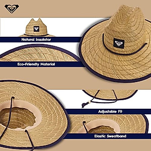 Roxy womens Tomboy Straw Sun Hat, Mood Indigo, Small-Medium US
