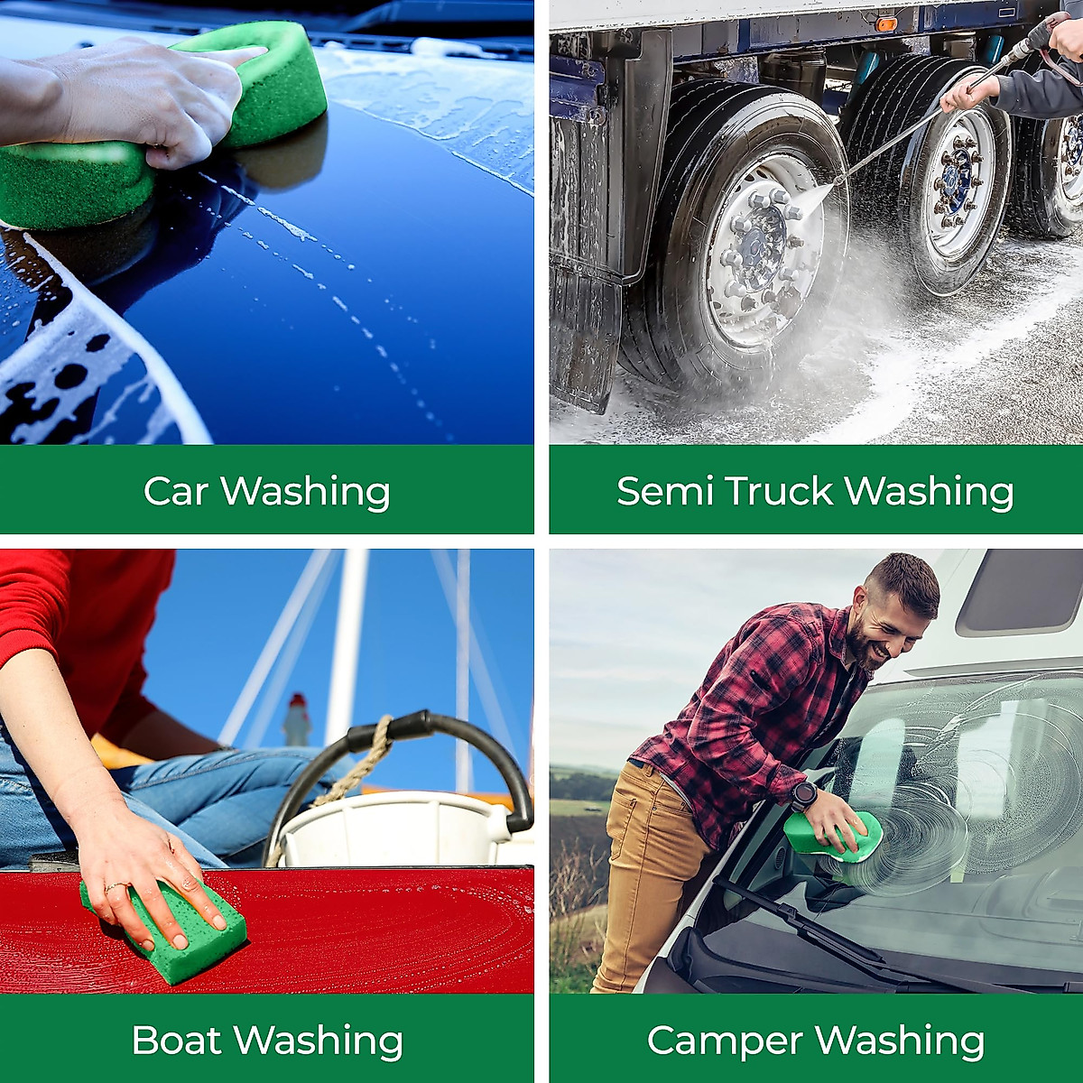 Large Multi-Purpose Sponges - 2 Pack, Perfect for Car Wash & Household Cleaning, Ideal for Tile Grout & Painting