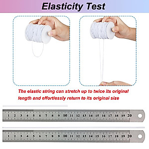 White Elastic String, 328 Feet 1mm Stretchy Bracelet String Bead Cord for Bracelets, Necklaces, Jewelry Making, Beading, Pony Beads and Crafts