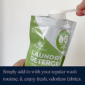 EnviroKlenz Unscented Powder Laundry Detergent, 20 Loads | Removes Odors and Stains | Hypoallergenic and Gentle on Skin | Non-Toxic & Fragrance-Free | Patented Odor Fighting Technology