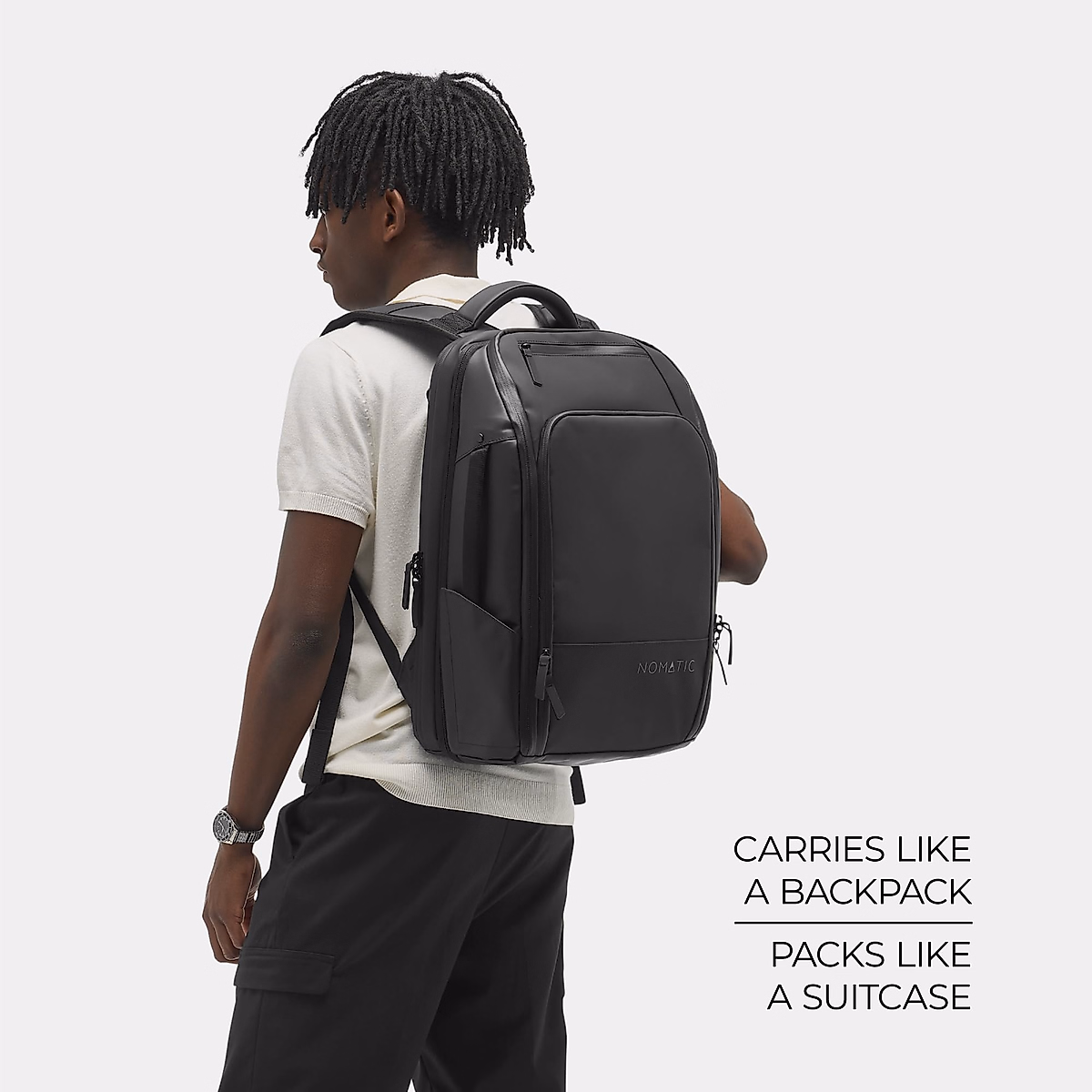 NOMATIC Travel Pack- Black Water Resistant Anti-Theft 30L Flight Approved Carry on Laptop Bag Computer Backpack