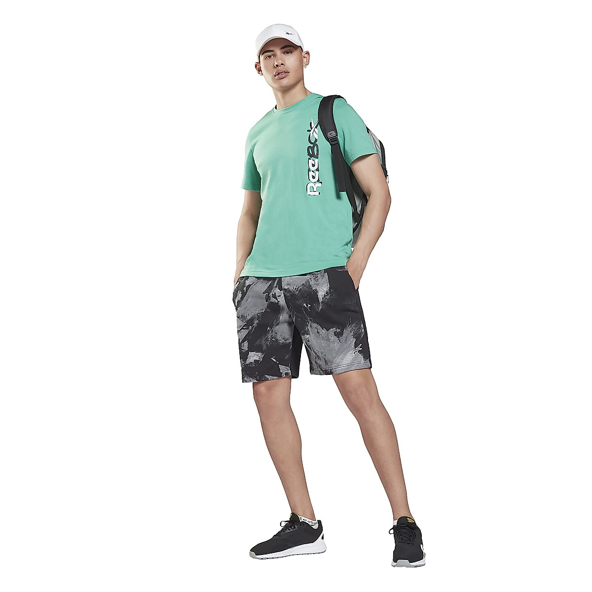 Reebok Men's Standard Graphic Shorts, Black, XX-Large