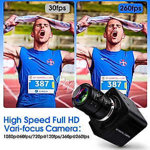 IEights 260fps Variable Focus Camera 2.8-12mm 4X Optical Zoom Webcam, 1080P Varifocal Web Cam Manual Zoom Lens Webcamera,Raspberry Pi Windows Mac Vari-Focus USB Web Camera,Close-up Monitoring Cameras