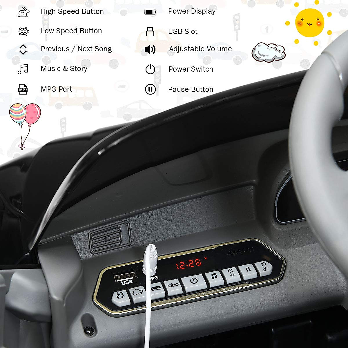 Costzon Ride on Car, Licensed Lexus LC500, 12V Battery Powered Car w/Remote Control, 3 Speed, LED Lights, Horn, MP3&USB, Slow Start, Spring Suspension, Electric Vehicle for Boys& Girls (Black)