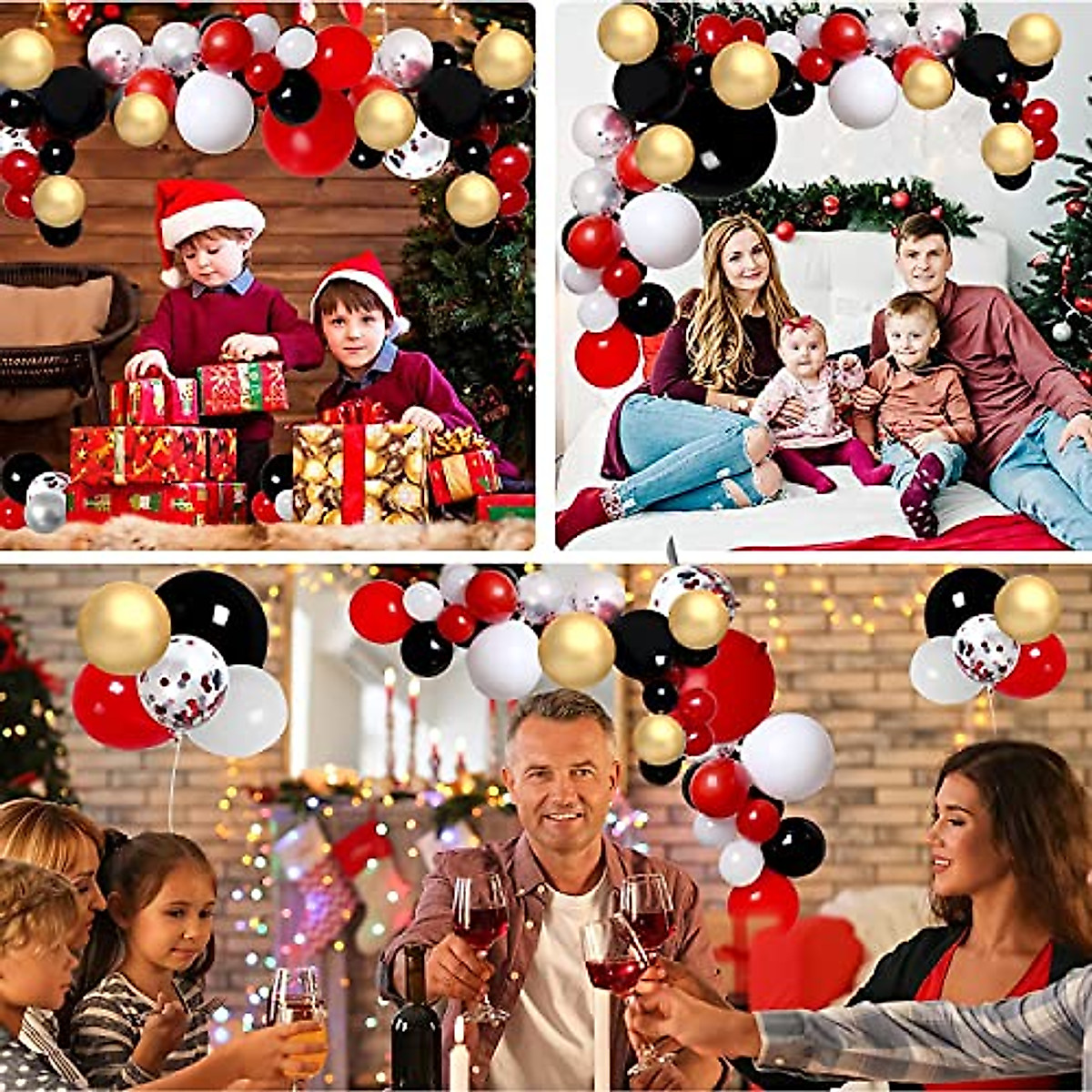 Black White Red Gold Balloon Garland Kit, is Perfect black red white gold themed bridal shower birthday wedding party graduation party decorations.Casino Card Night Poker Las Vegas Party Decorations.