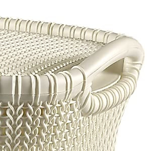 CURVER Strickoptik 57 Liter Clothes Box Knit Rectangular White, 57L Hamper