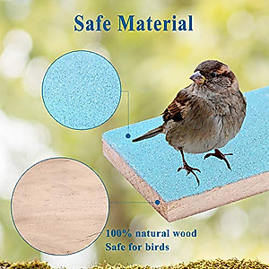 Mogoko 4 Pcs Bird Paw Grinding Perches Kit, Wooden Parrot Nail Grinding Stick and Rope Swing Toys for Parakeets Cockatiels, Conures, Macaws, Love Birds, Finches