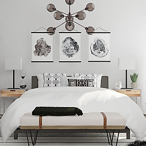 Bluesun 16 inch Magnetic Poster Hanger Frame, 16x20 16x24 16x30 Magnet Canvas Artwork Print Dowel Poster Hangers Frames Hanging Kit (16 inch, Black)