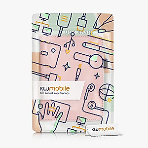 kwmobile Case Compatible with Amazon Kindle Paperwhite 11. Generation 2021 - Cover Faux Nubuck Leather e-Reader Flip Case - Dusty Pink