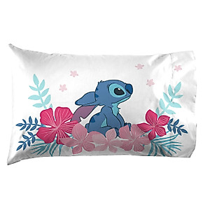 Jay Franco Disney Lilo & Stitch Paradise Dream Twin Sheet Set - 3 Piece Set Super Soft and Cozy Kid’s Bedding - Fade Resistant Microfiber Sheets (Official Disney Product)
