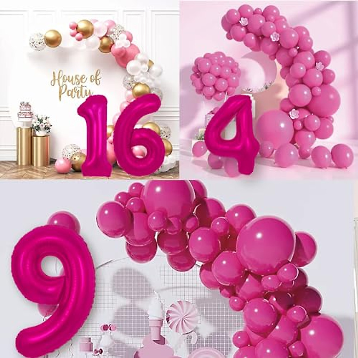 40 Inch Hot Pink Number 5 Balloon 5 Years Old Birthday Decorations Pink Five Balloons for 5th Birthday Decorations Girl Number 5 Balloon Pink for 5th Birthday Balloons 5 Years Anniversary Decors