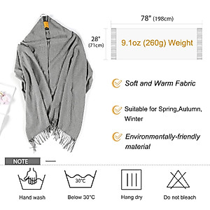 FURTALK Womens Pashmina Shawl Wraps Cashmere Feel Winter Scarf Soft Warm Blanket