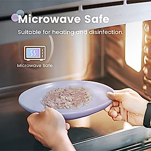 Pawaii Ceramic Cat Bowl, Combined Type Elevated Cat Bowl, Whisker Fatigue Cat Bowl, Dishwasher and Microwave Safe, One Elevated Cat Bowl and One Dish